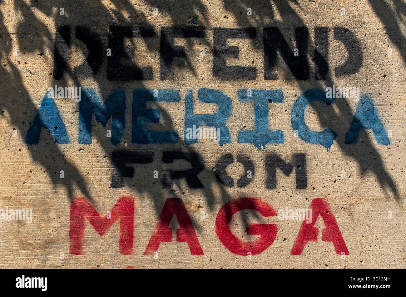 "Defend America From Maga" (wall stencil in King Of Prussia ...