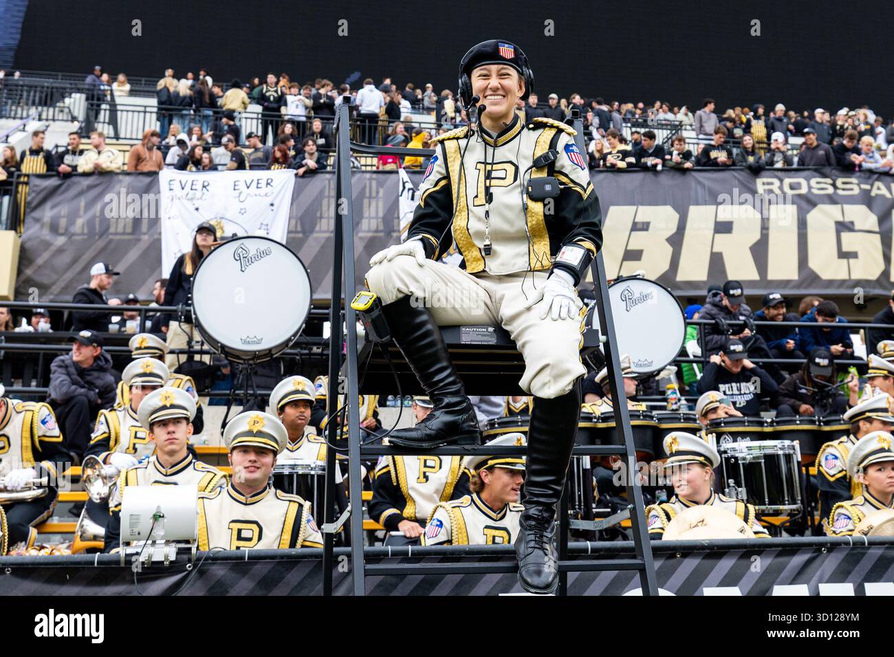 October 25, 2025: Purdue drum majorette during NCAA football game ...