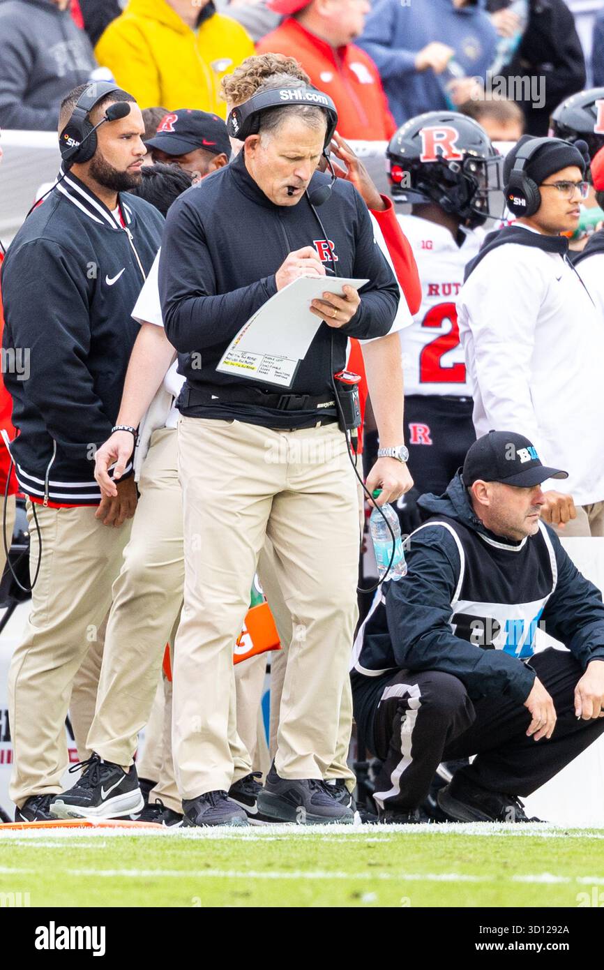 October 25, 2025: Rutgers head coach Greg Schiano during NCAA football ...