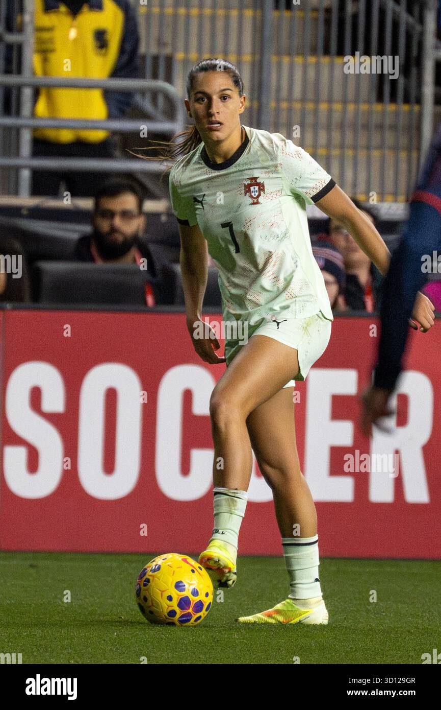 Kika Nazareth (7) of Portugal seen in action during the football match ...