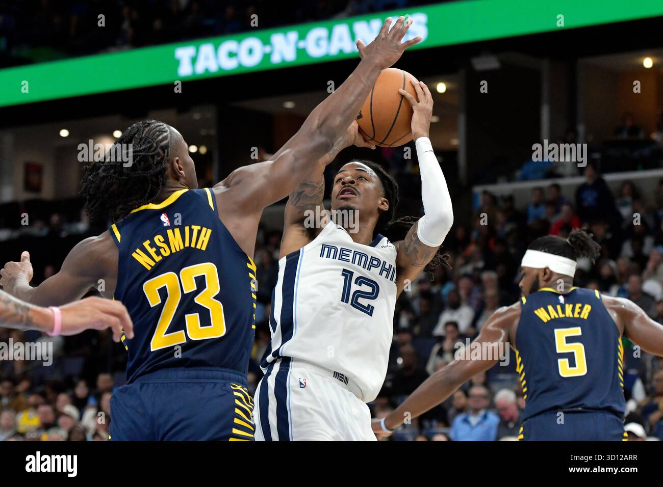 Memphis Grizzlies guard Ja Morant (12) shoots against Indiana Pacers ...
