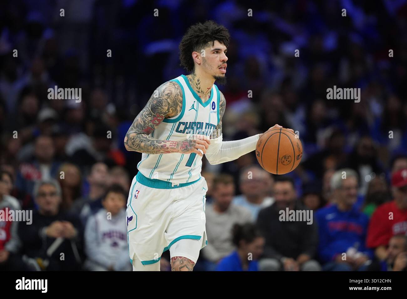 Charlotte Hornets' LaMelo Ball plays during an NBA basketball game ...