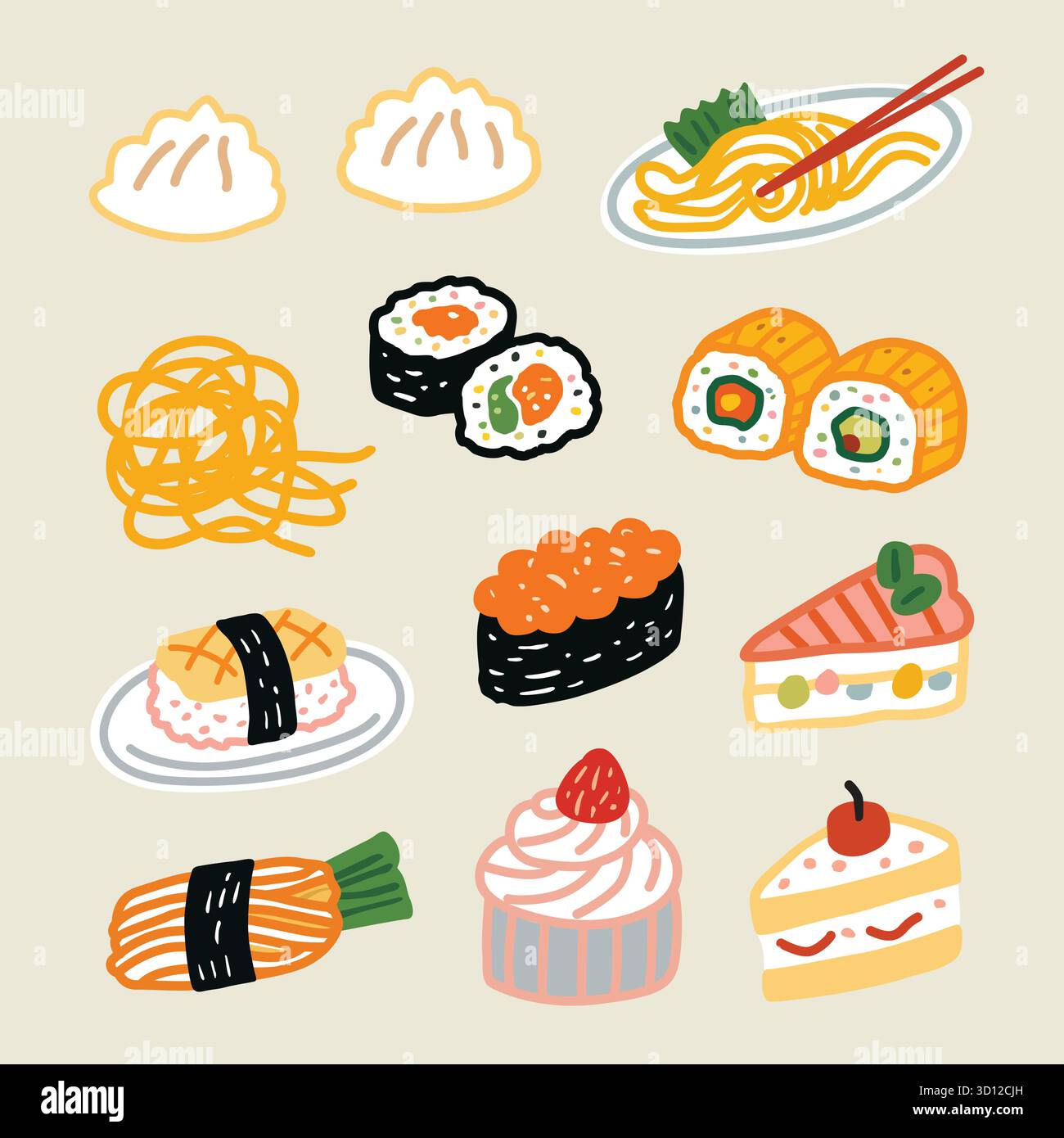 Sushi restaurant icon doodle Stock Vector Images - Alamy