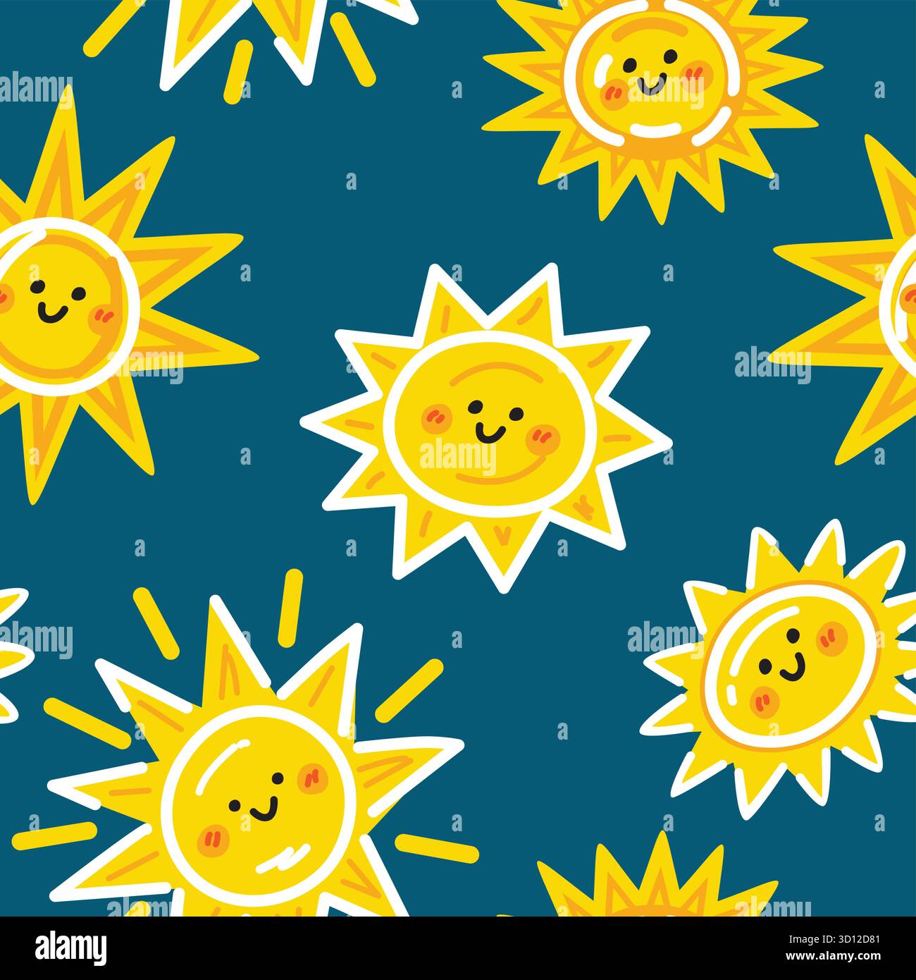 Seamless sun pattern cute Stock Vector Images - Alamy