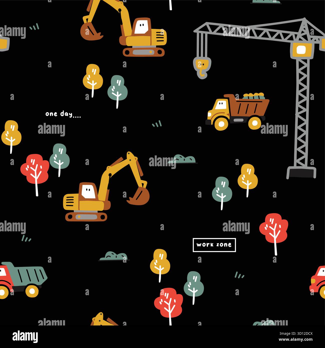 Construction Seamless Pattern Vector Set Stock Vector Image & Art - Alamy