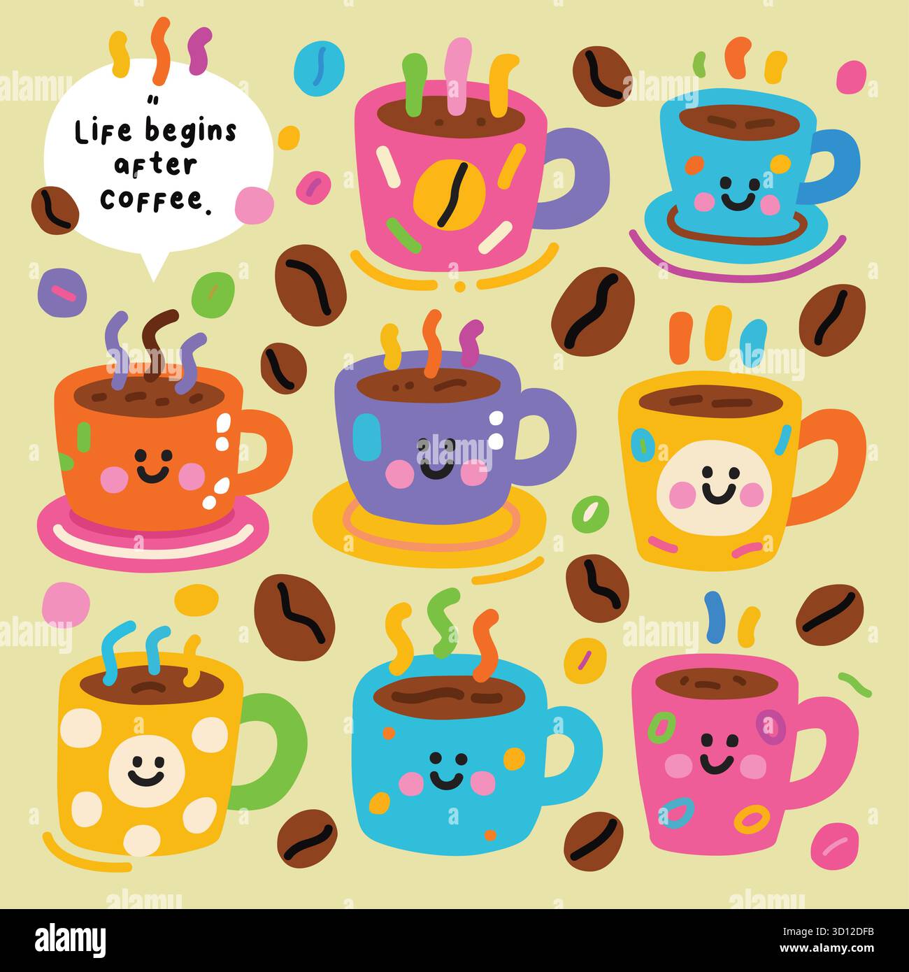 Coffee break wallpaper Stock Vector Images - Alamy