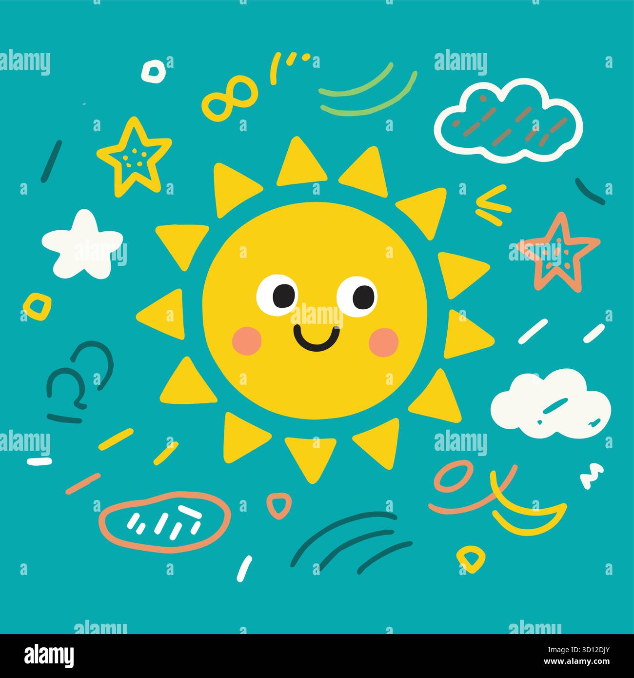 Paper sun print child Stock Vector Images - Alamy