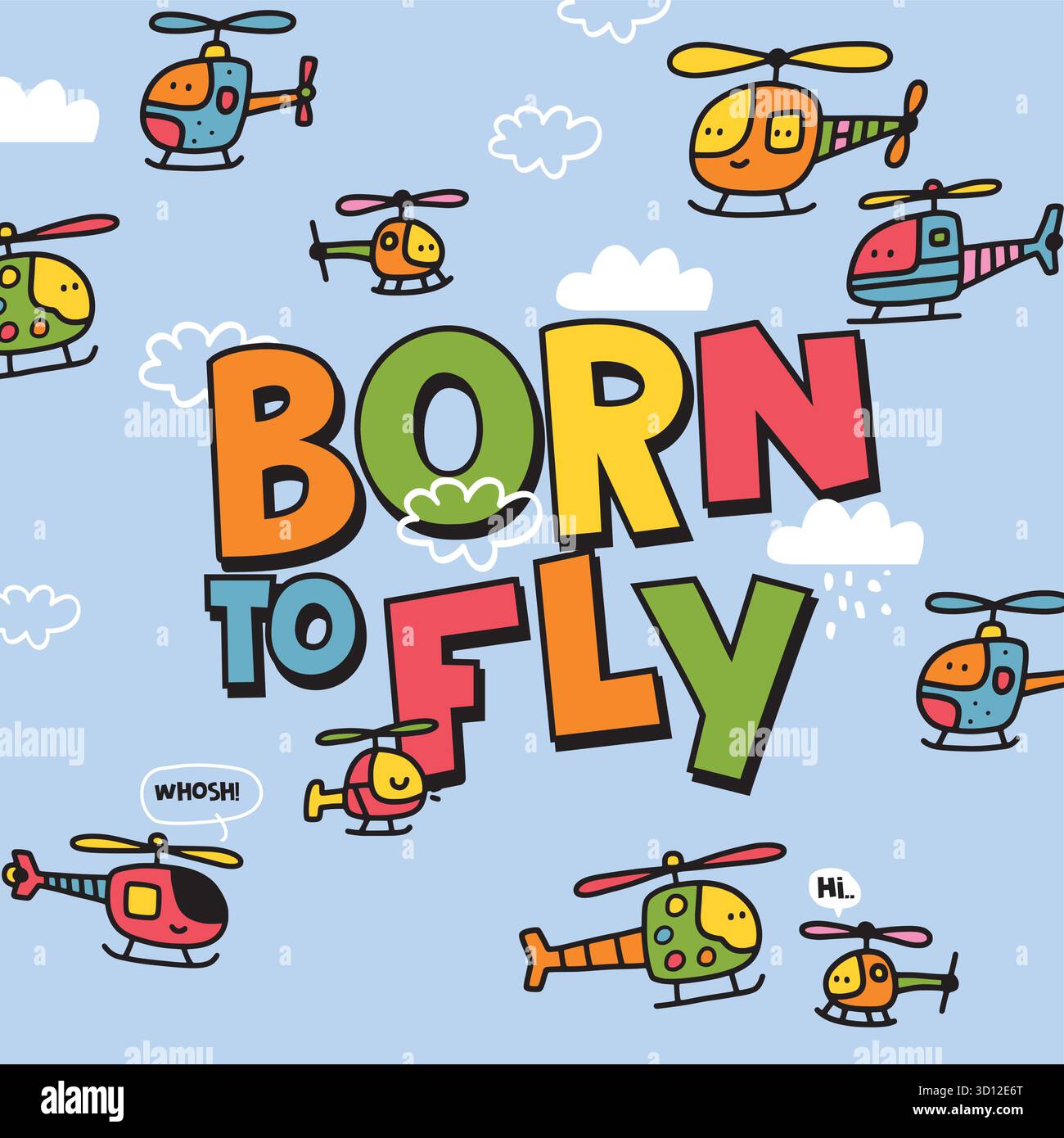 helicopter Design Pattern Set Stock Vector Image & Art - Alamy