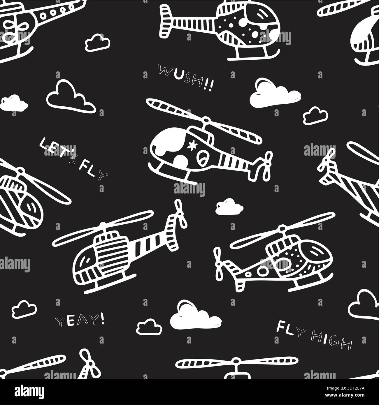 helicopter Design Pattern Set Stock Vector Image & Art - Alamy