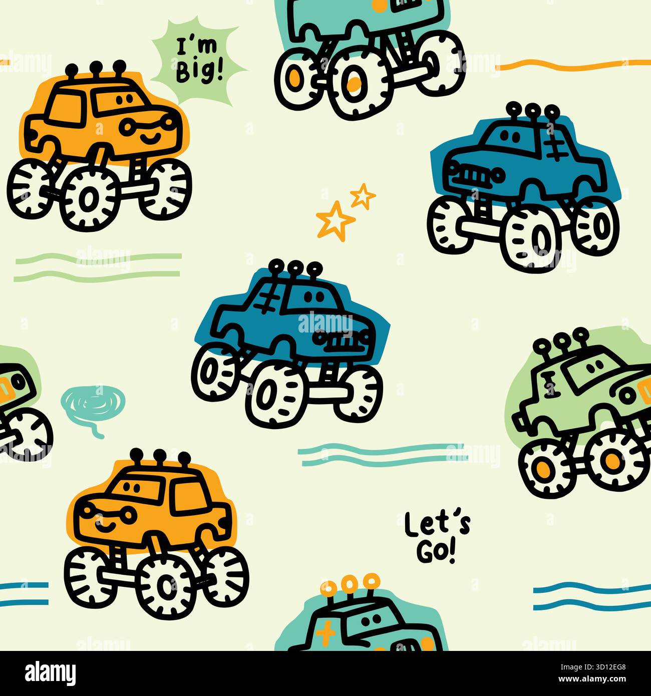 Truck pattern kids Stock Vector Images - Alamy