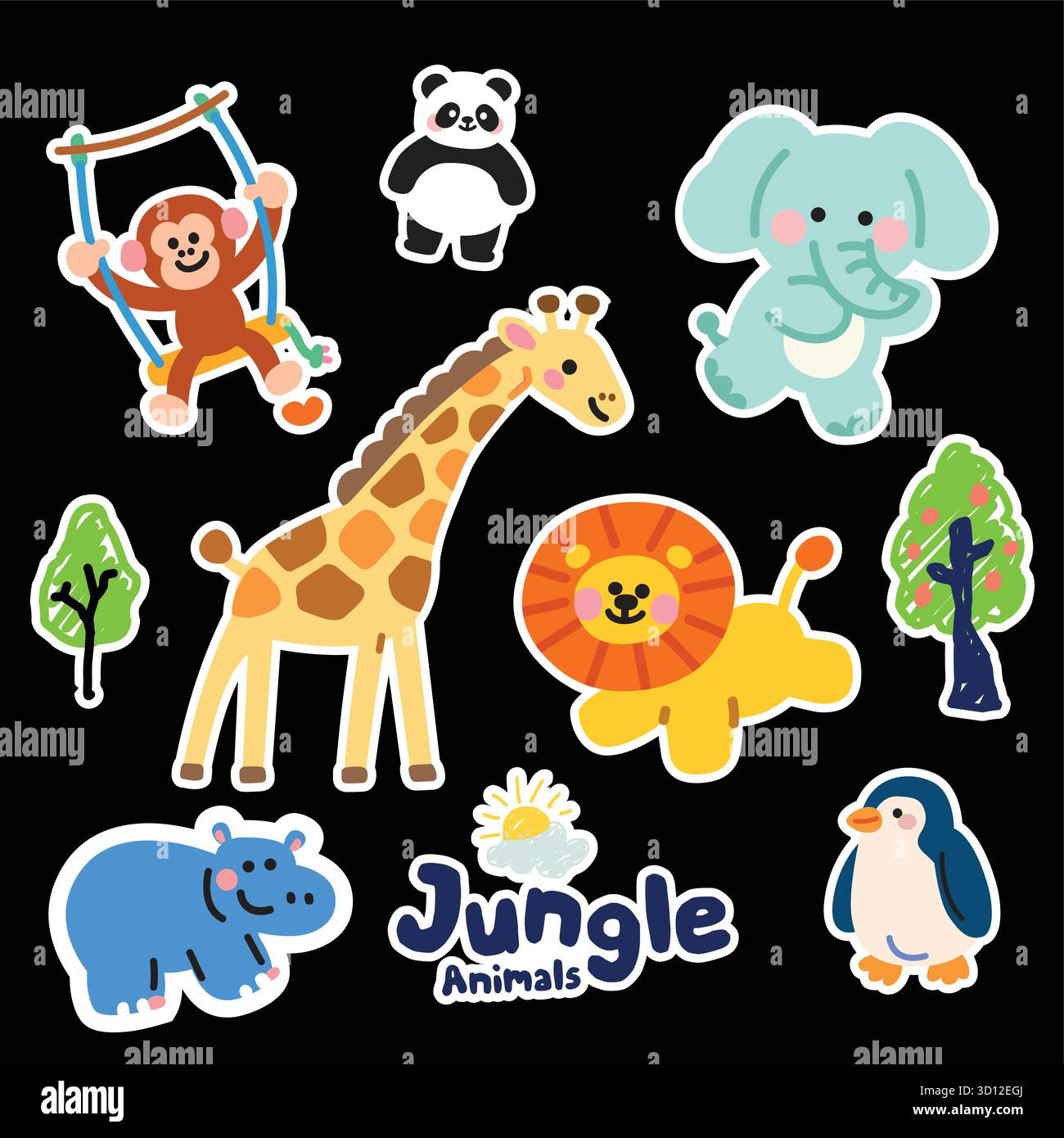 Jungle scrapbooking paper Stock Vector Images - Alamy