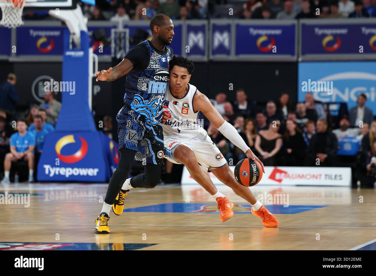 Melbourne, Australia. 26th Oct, 2025. Flynn Cameron of the 36ers moves ...