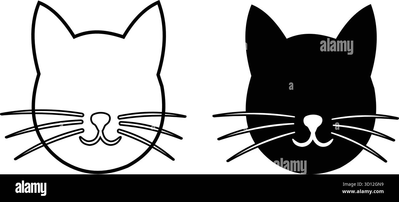 Abstract face drawing black Cut Out Stock Images & Pictures - Alamy