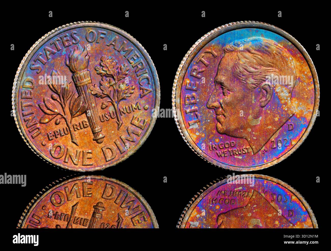 2021 United States One Dime coin featuring president Roosevelt on the ...