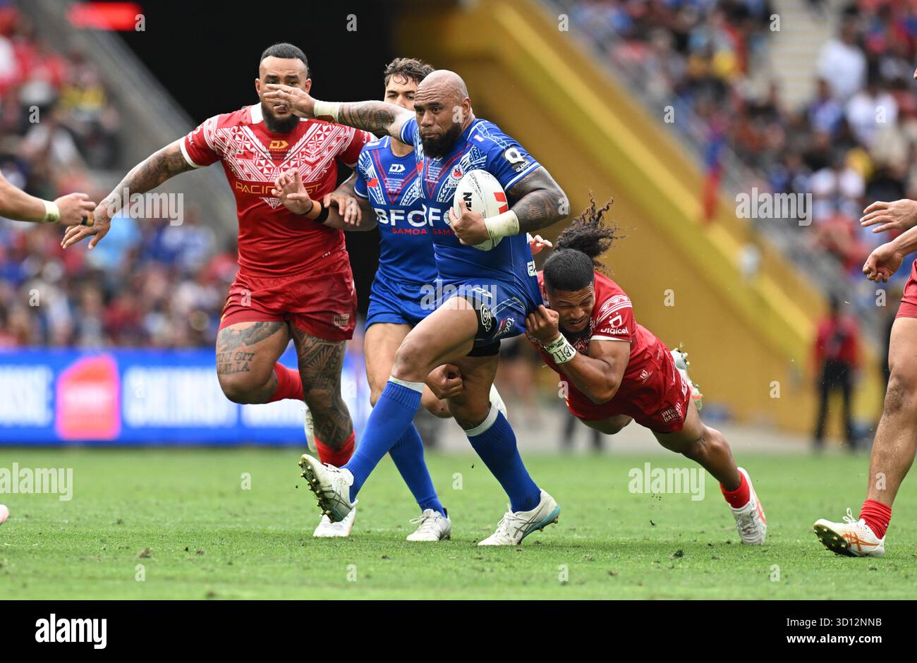 Junior Paulo of Toa Samoa during the rugby league Pacific Cup Men’s ...
