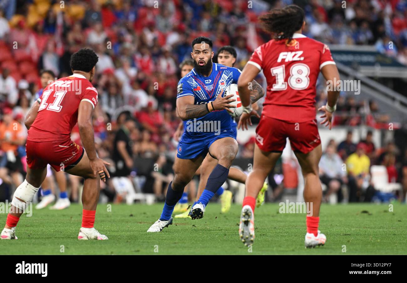 Payne Haas of Toa Samoa during the rugby league Pacific Cup Men’s match ...
