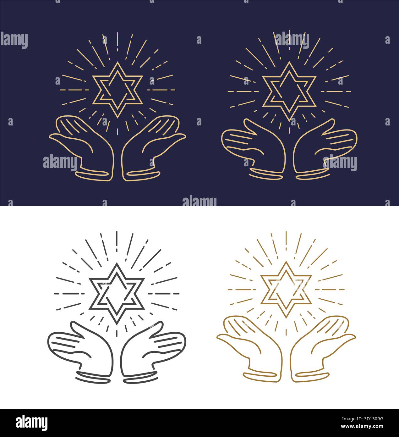 Star of David emblem. Judaism religious symbol. Six-pointed star in ...