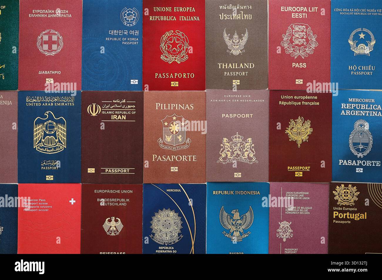 Big amount of biometrical passports from various different countries ...