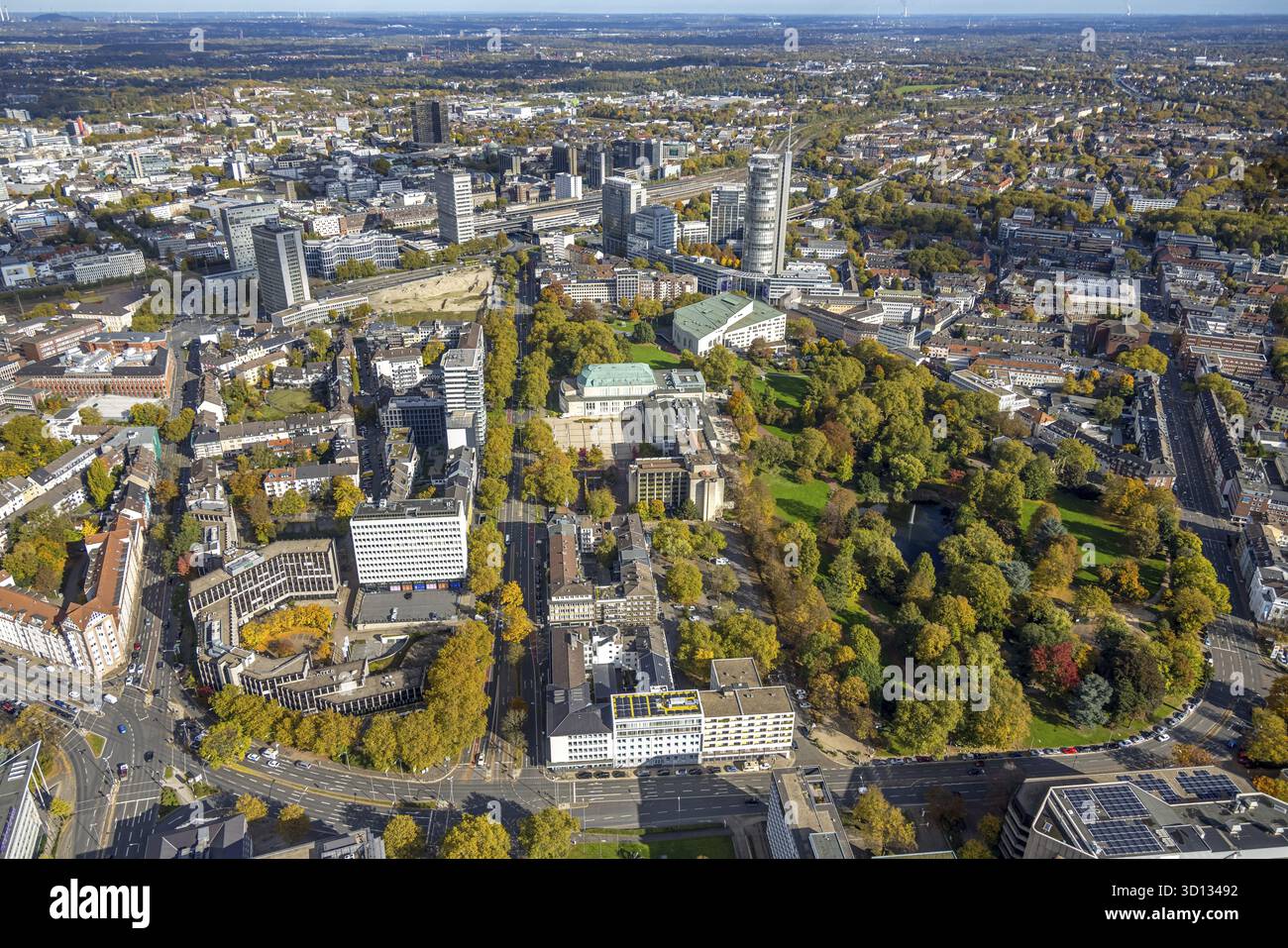 Aerial view, Essen Campus construction site at Central Station, Aalto ...