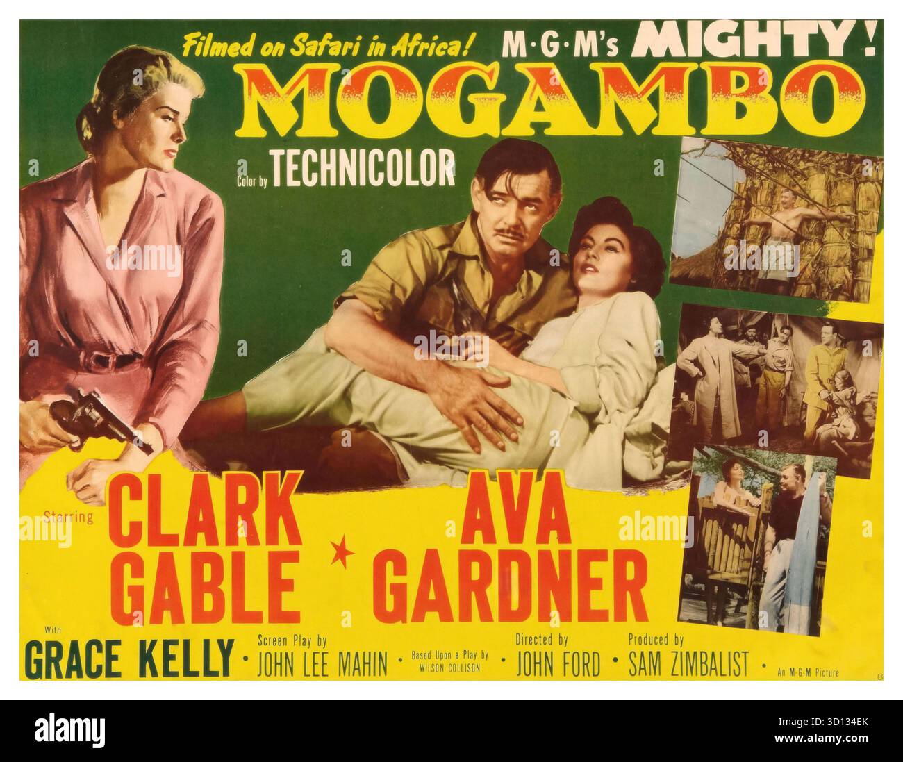 CLARK GABLE, GRACE KELLY and AVA GARDNER in MOGAMBO (1953), directed by ...