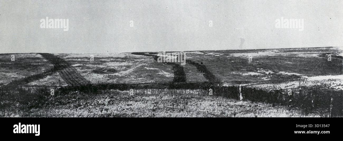The Hindenburg Line, showing wire defences: The Hindenburg Line was a ...
