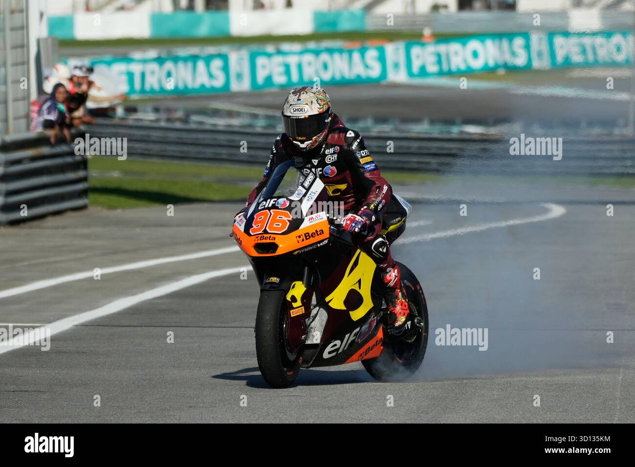 Britain's rider Jake Dixon of the ELF Marc VDS Racing Team celebrates ...