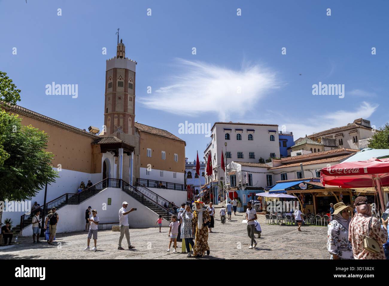 Chefchaouen, Chefchaouen - Morocco - 08-20-2024, Vibrant square in ...