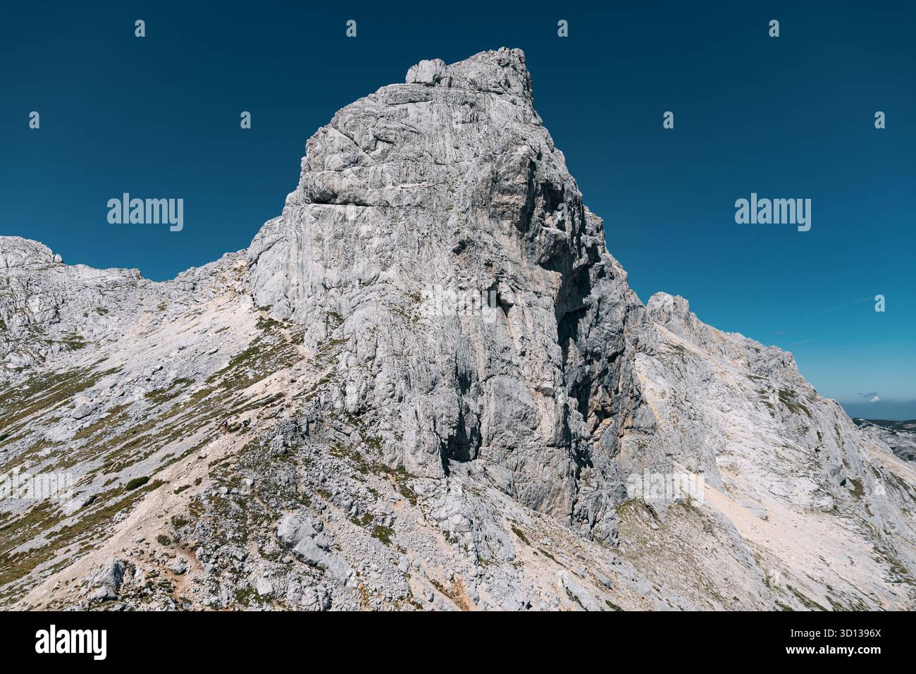 Rugged mountain peak of Bobotov Kuk dominating a natural alpine ...