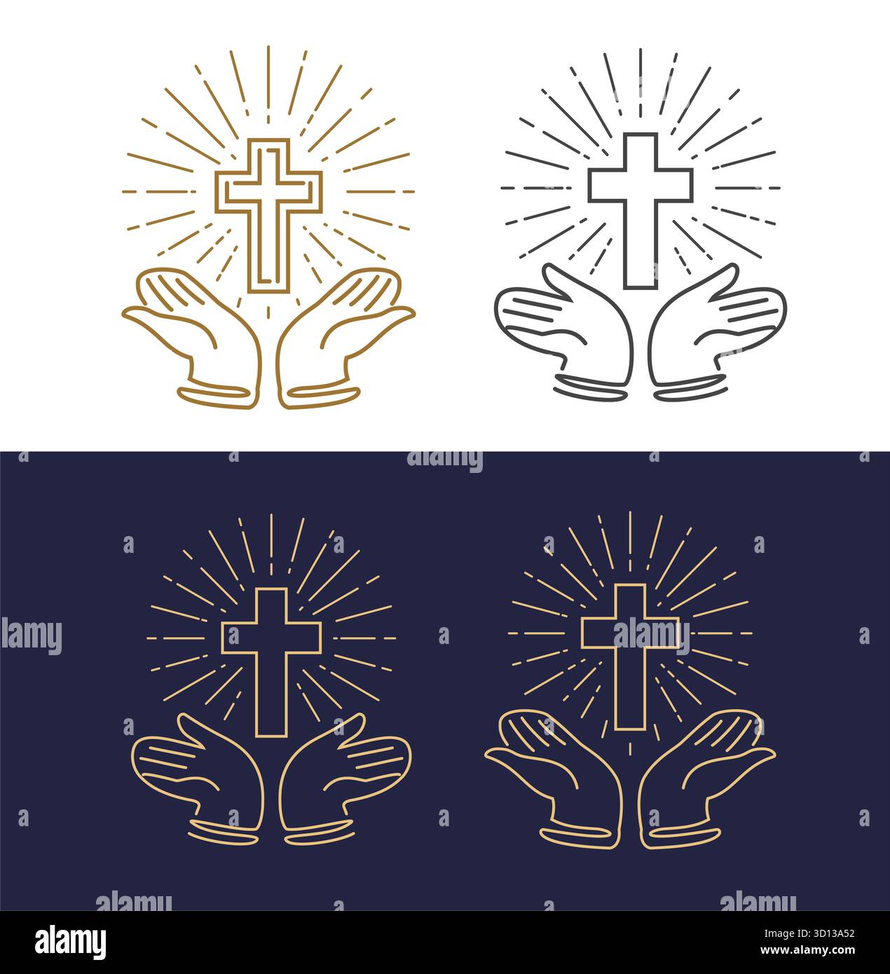 Christian cross in hands. Religious symbol of faith, prayer and ...