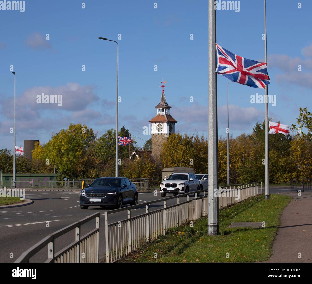 Operation Raise The Colours , Flags on Lampposts Clock Tower Roundabout ...