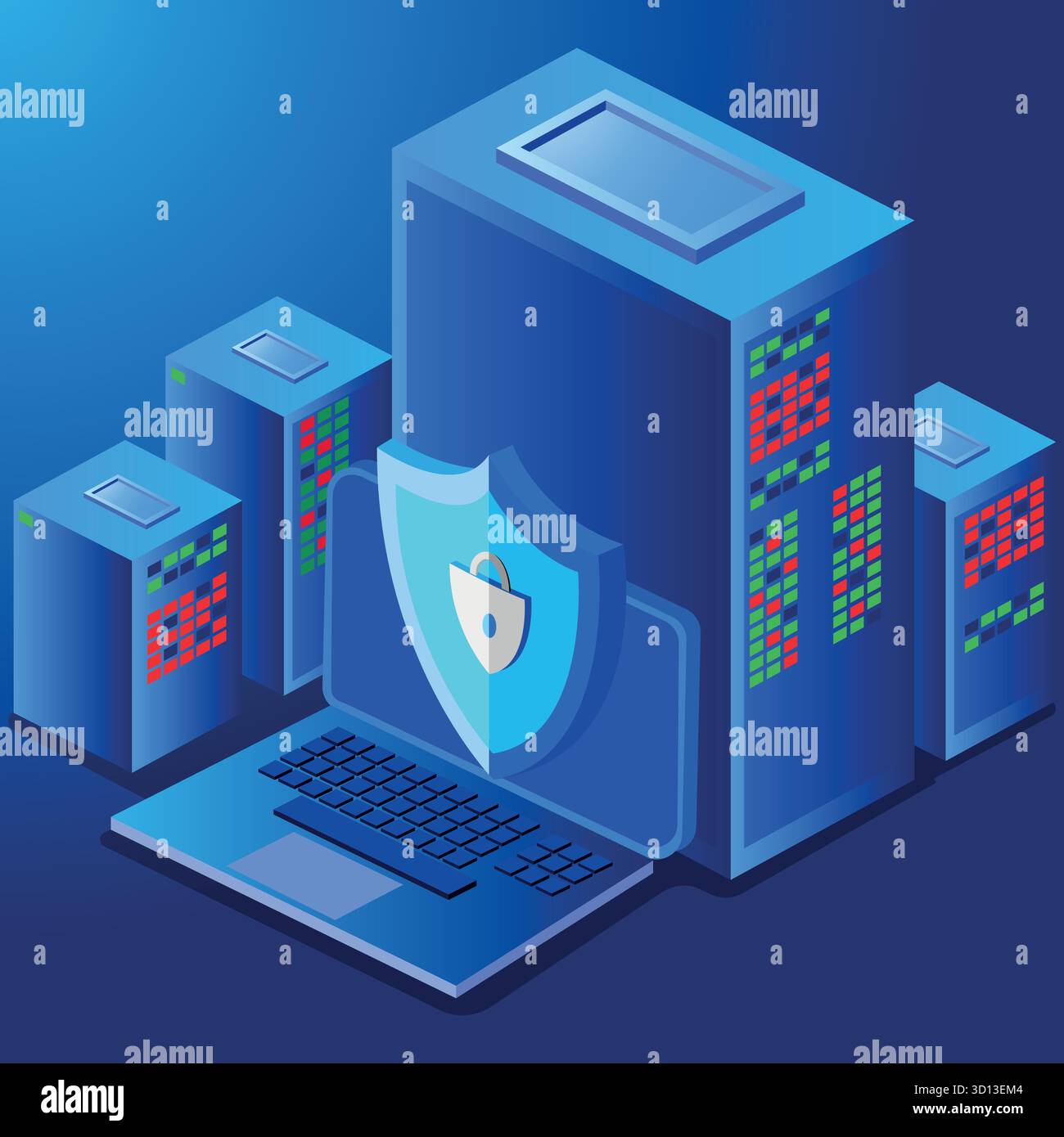 Data Centre or server room security IT concept, Cloud technology ...