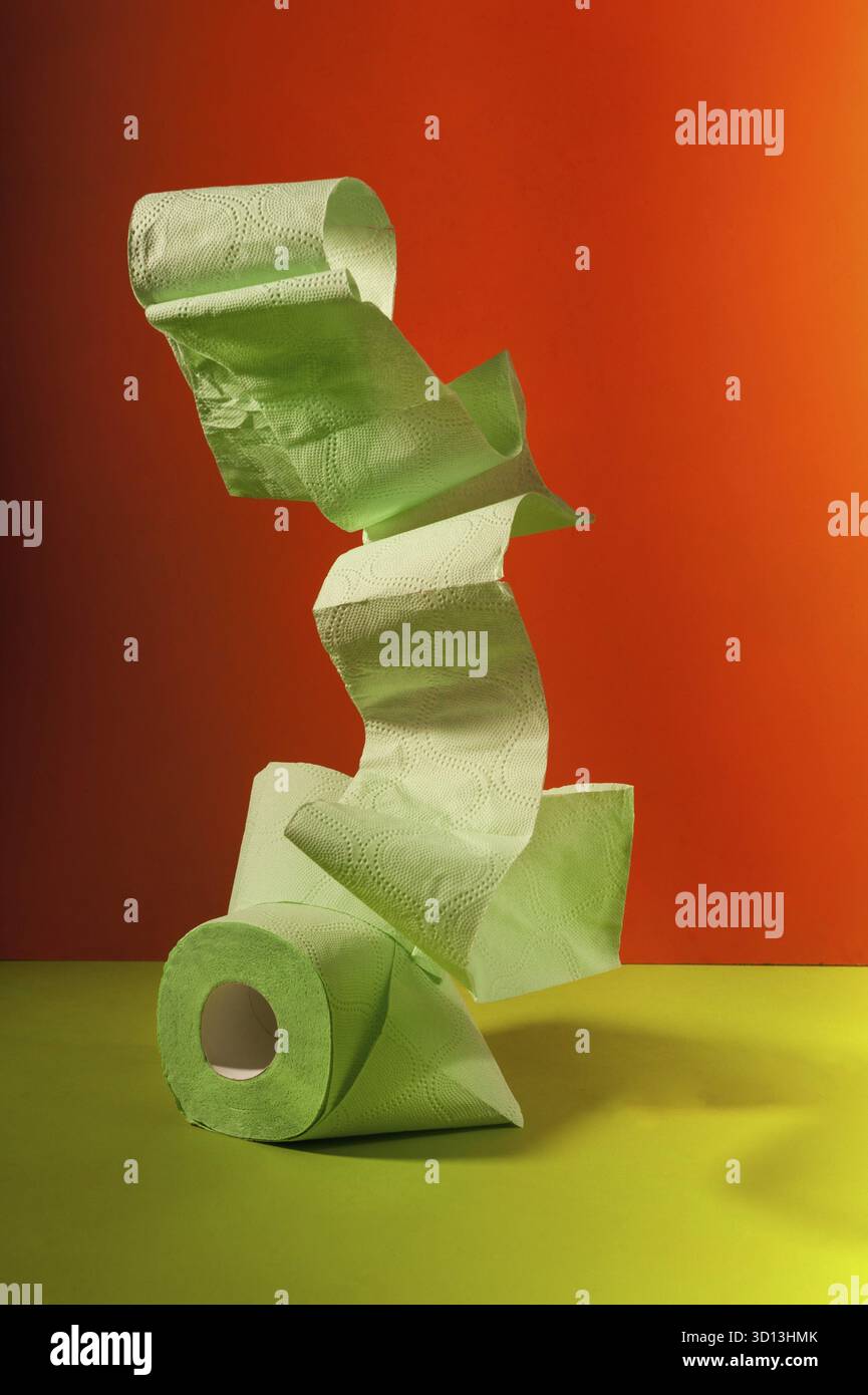 Flying green toilet paper hi-res stock photography and images - Alamy