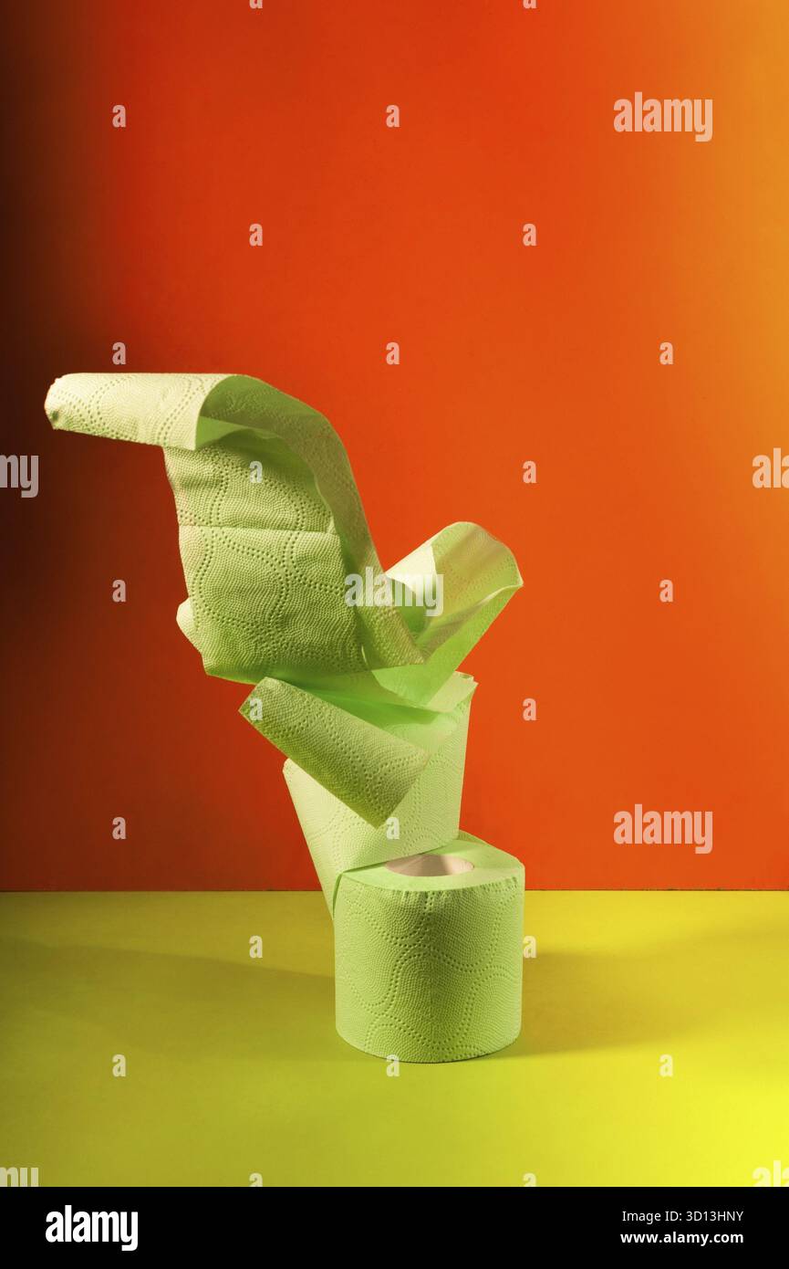 Flying green toilet paper hi-res stock photography and images - Alamy