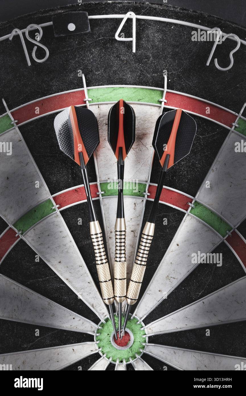 Classic dartboard color target with wire separated cells Stock Photo ...
