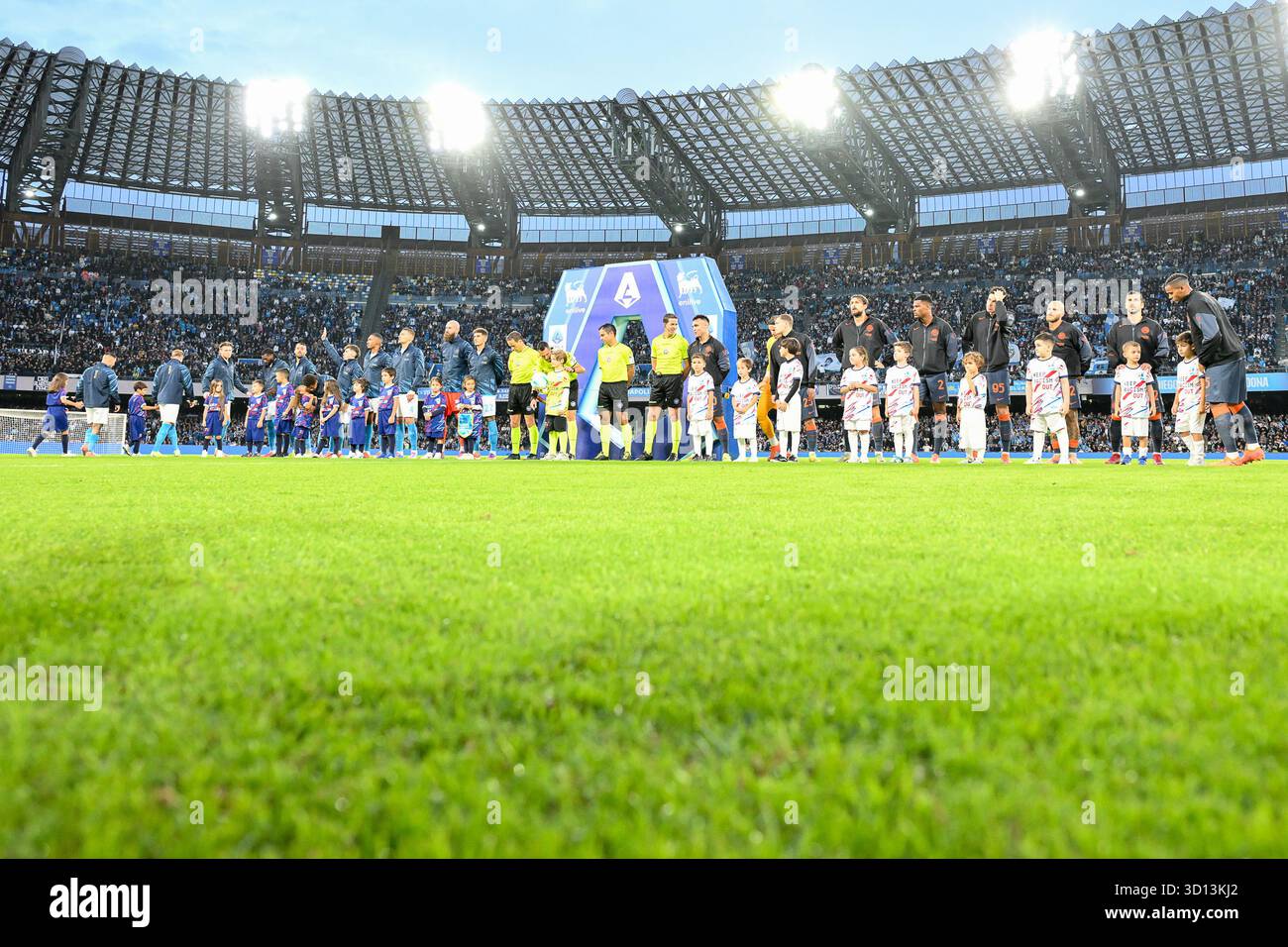Diego Armando Maradona Stadium, Naples, Italy - the starting line up of ...