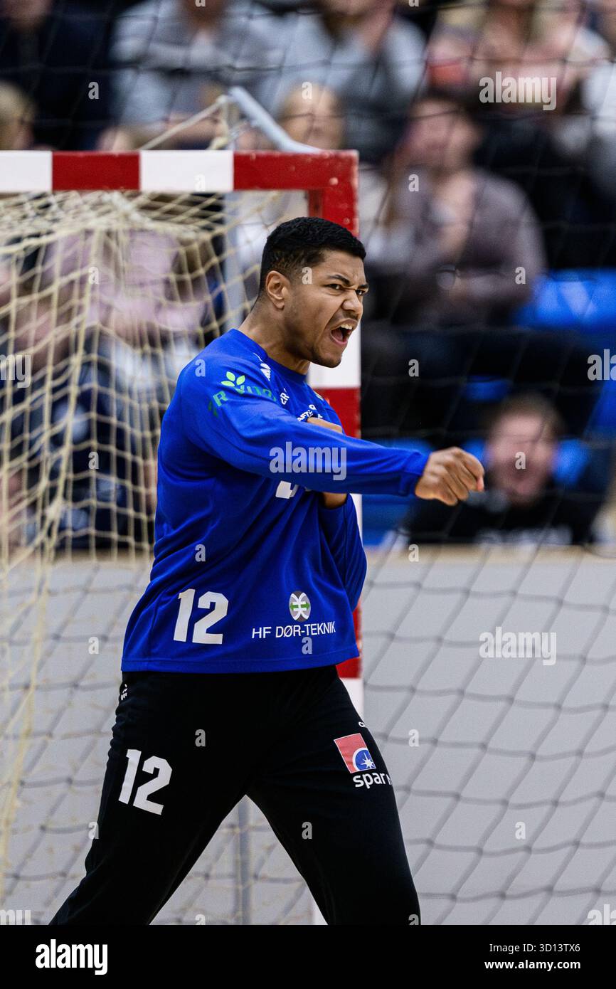 Brondby, Denmark. 25th, October 2025. Emil Kheri Imsgard (12) of HOJ ...