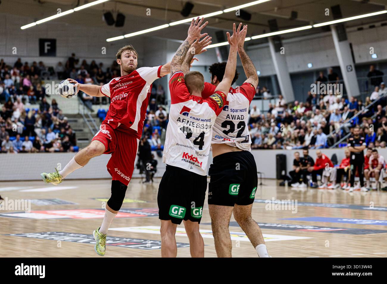 Brondby, Denmark. 25th, October 2025. Thomas Arnoldsen (7) of Aalborg ...