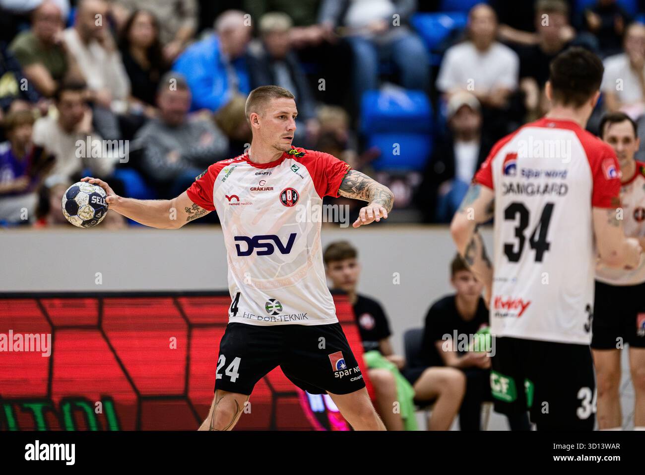 Brondby, Denmark. 25th, October 2025. Linus Arnesson (24) of HOJ Elite ...