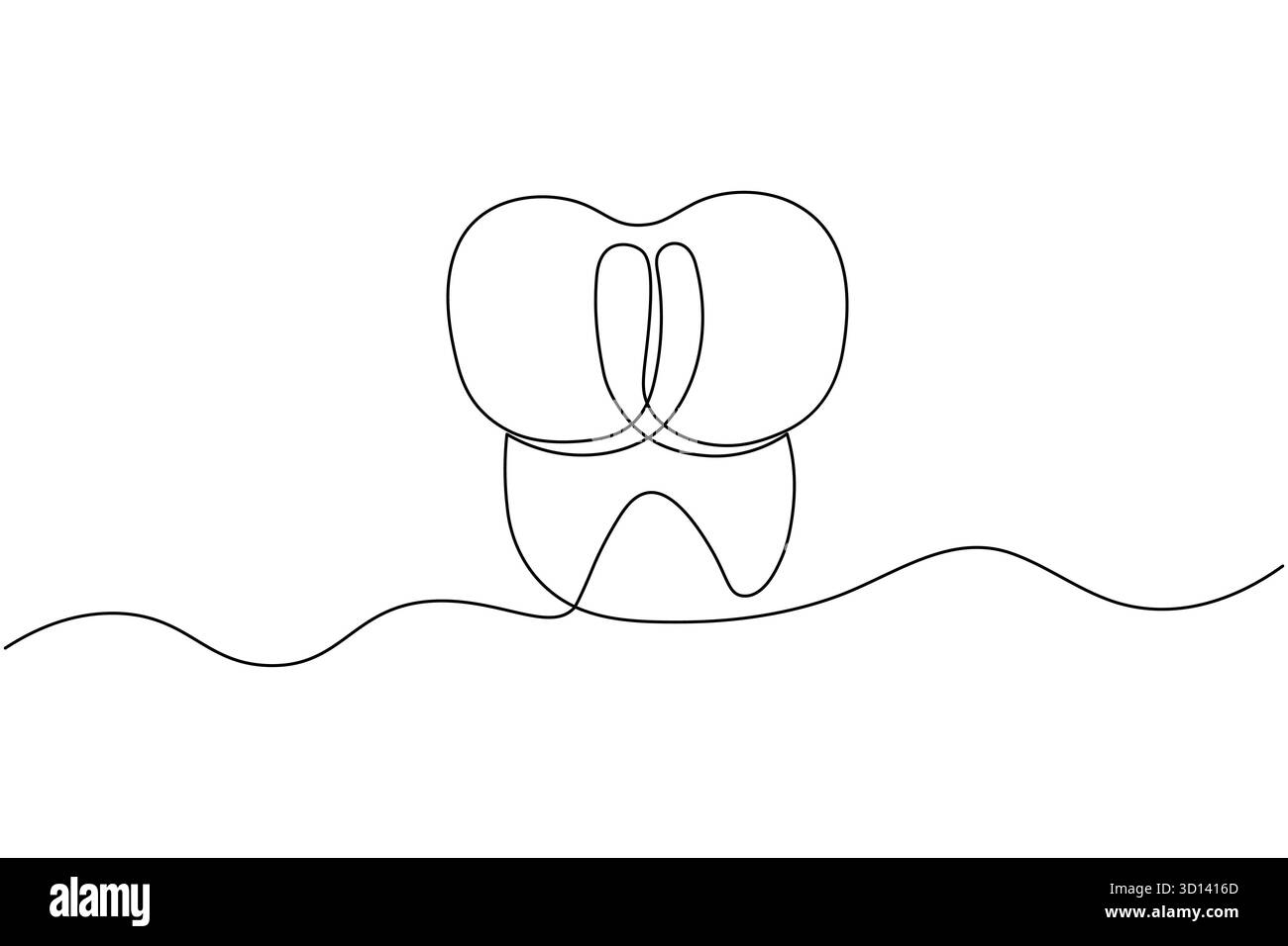 Dental tooth icon simple one line art design isolated on white background Stock Vector Image ...