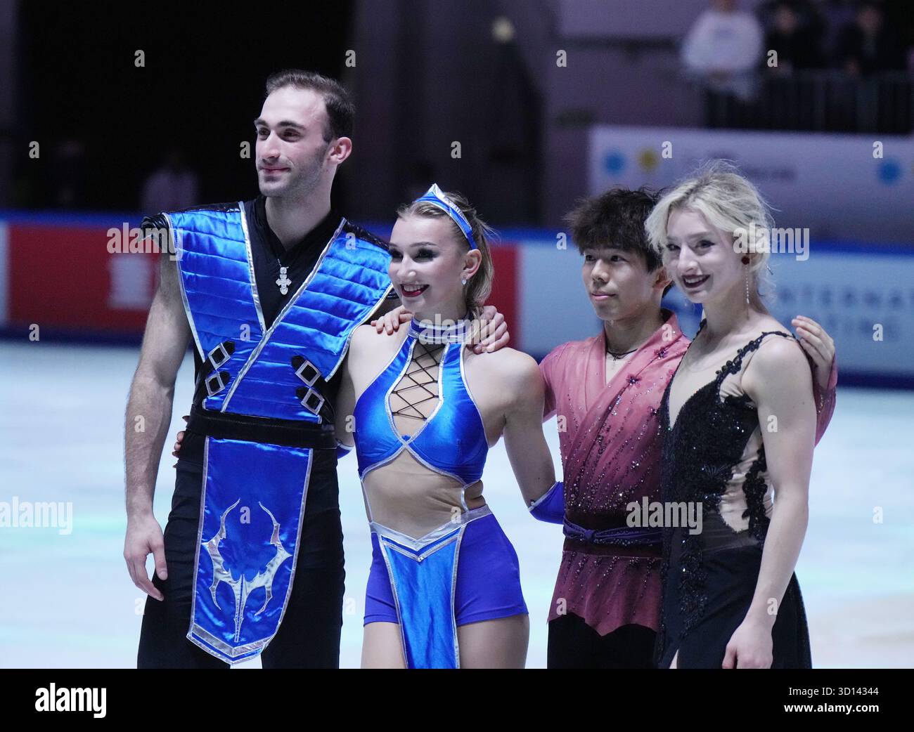 Figure skaters who claimed gold medals gather after exhibition at the ...