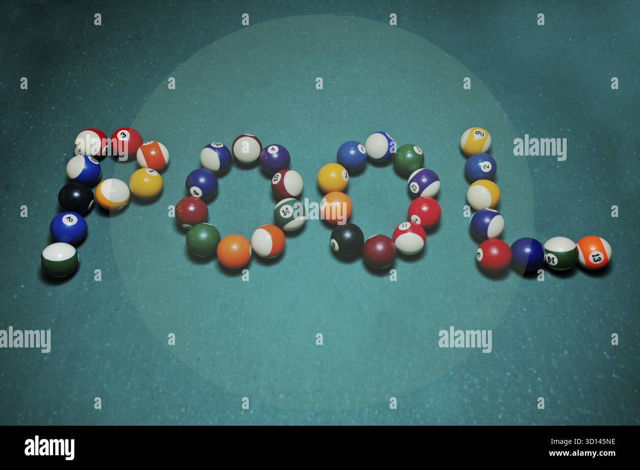 The word pool from billiard balls Stock Photo - Alamy