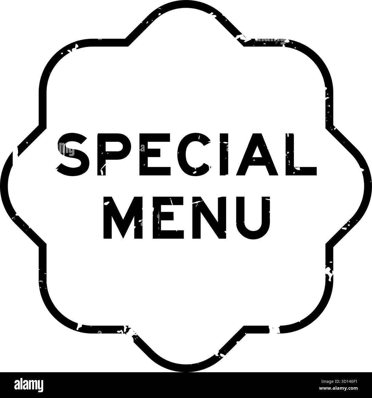 Grunge black special menu word rubber seal stamp on white background ...