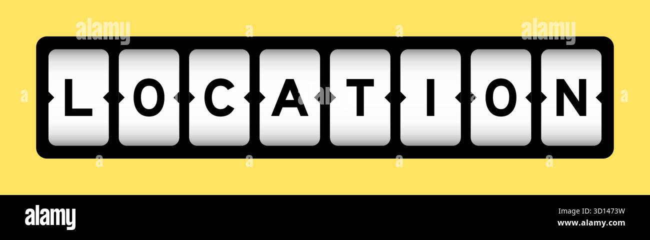 Black color in word location on slot banner with yellow color ...