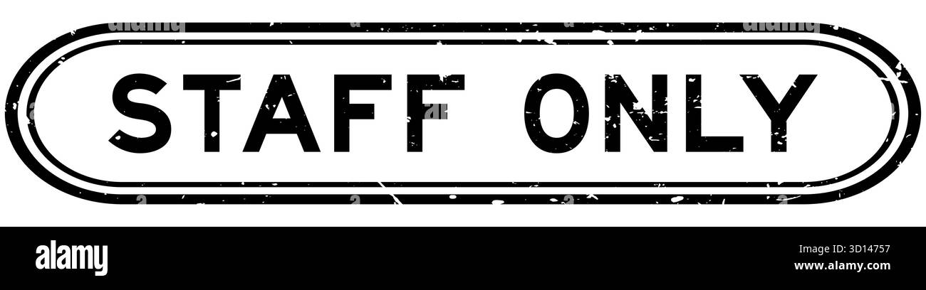Grunge black staff only word rubber seal stamp on white background ...