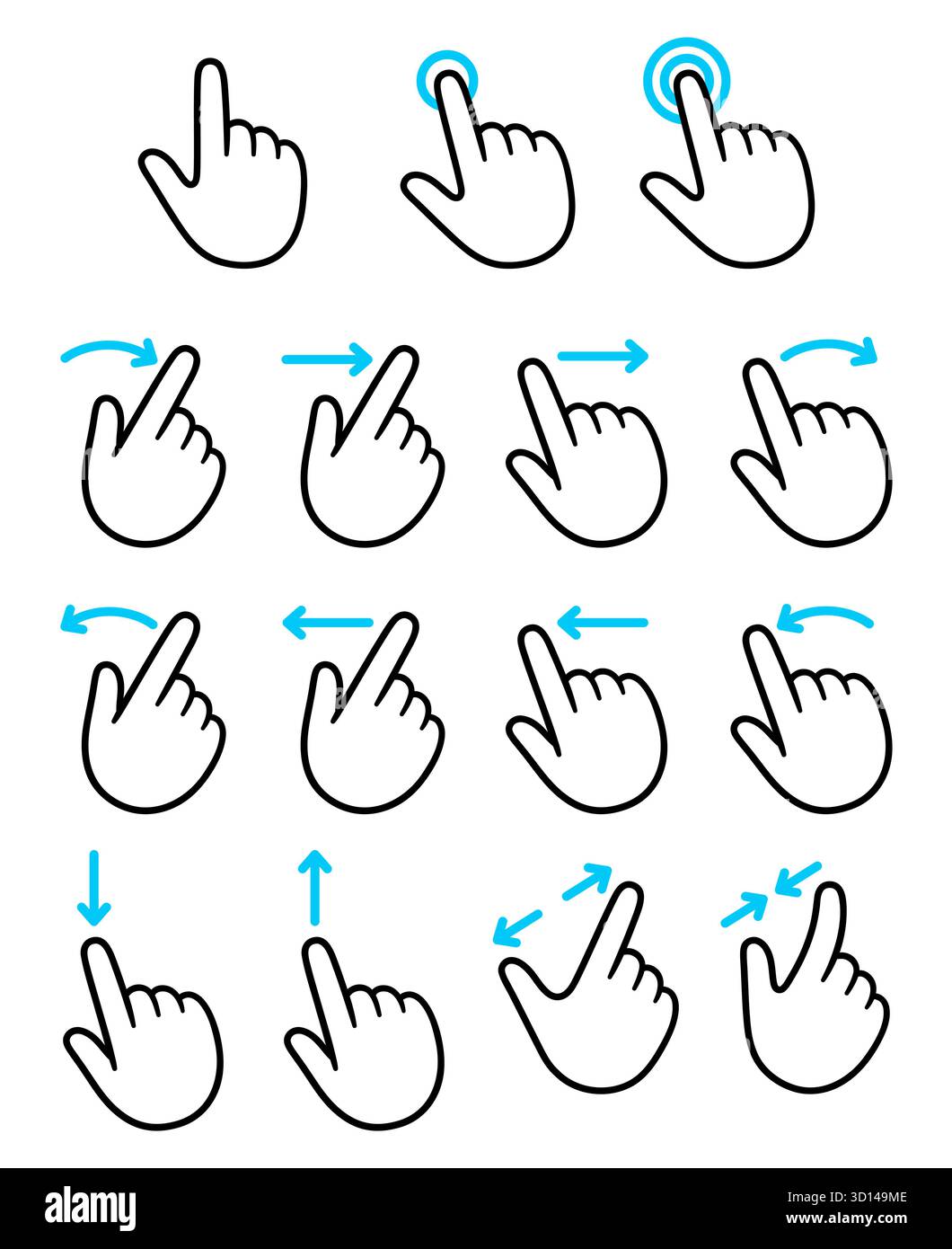 Finger tapping black icon Cut Out Stock Images & Pictures - Alamy