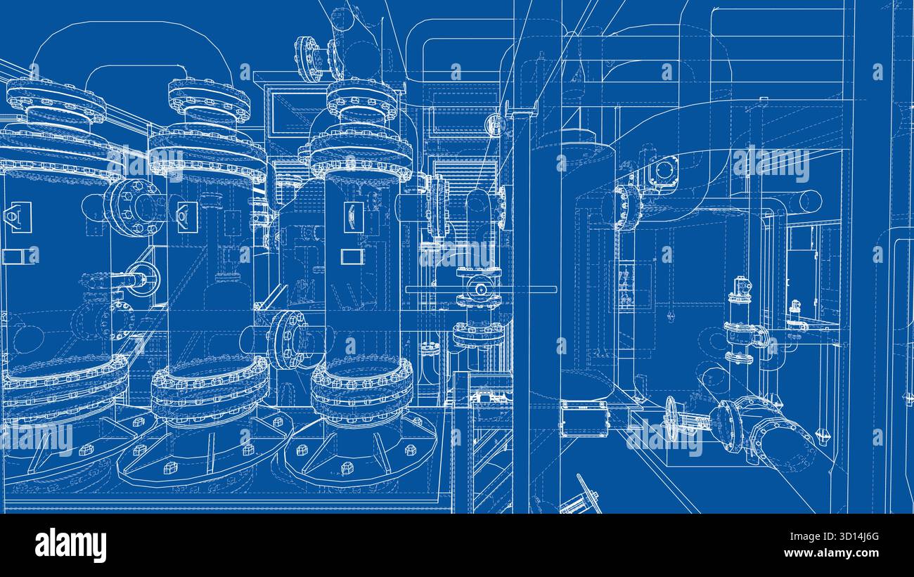 Industrial Blueprint Design. Vector Stock Vector Image & Art - Alamy