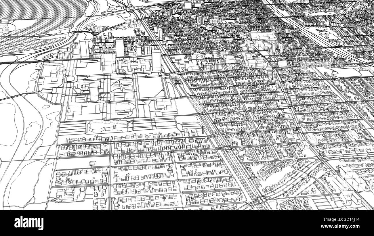 Urban planning grid layout Black and White Stock Photos & Images - Alamy