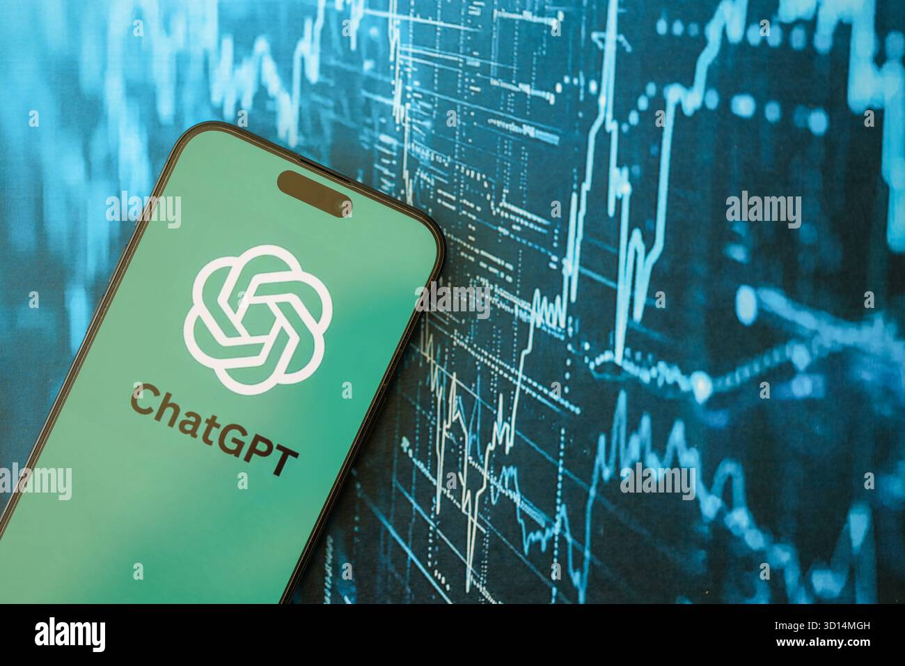 KYIV, UKRAINE - JANUARY 29, 2025 ChatGPT AI assistant logo on apple ...