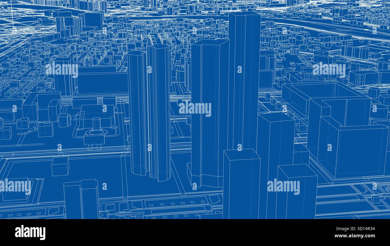 Futuristic city drawing Stock Vector Images - Alamy