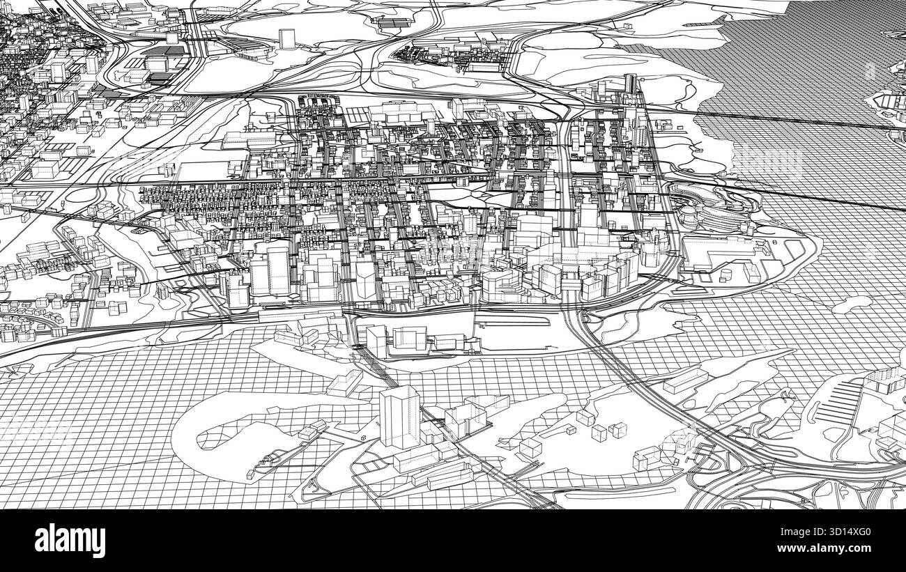 Detailed Black and White City Map Stock Vector Image & Art - Alamy